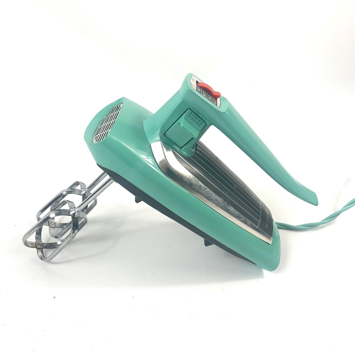 Space age retro turquoise hand mixer GE 50s vintage kitchen | Etsy