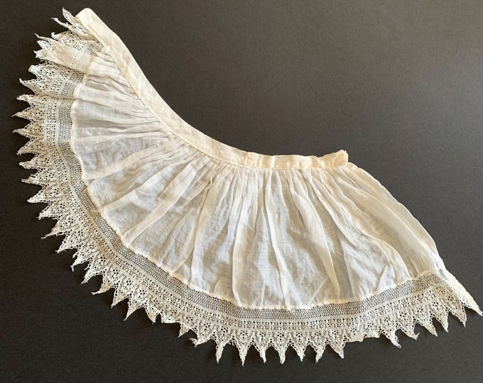 Antique Cotton Gauze Handmade Tatted Lace Panel Collar Removable Piece ...