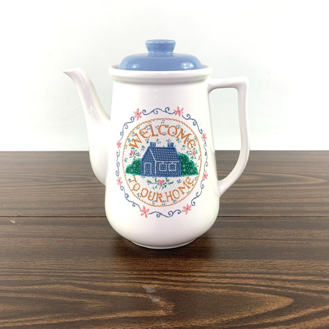 Welcome to Our Home Coffee Pot Server 80s Vtg Kitchen Cottage Core - Etsy