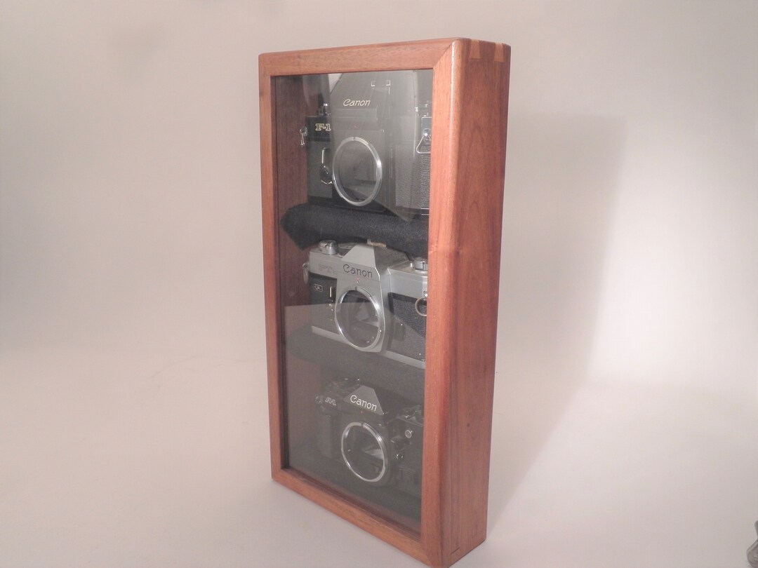 Wooden Shadow Box, With Locking Dovetail Inserts, Displaying Three ...