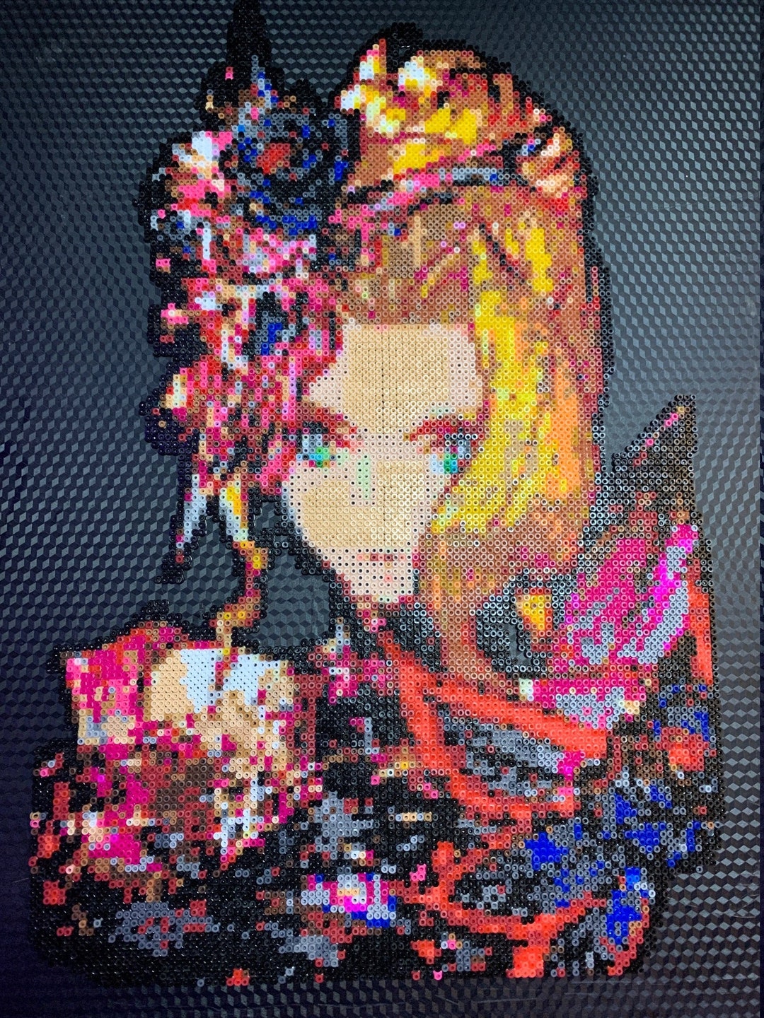 FFBE WOTV Black Rose Helena Hand Crafted 15 x 14 Bead Art Wall Portrait ...