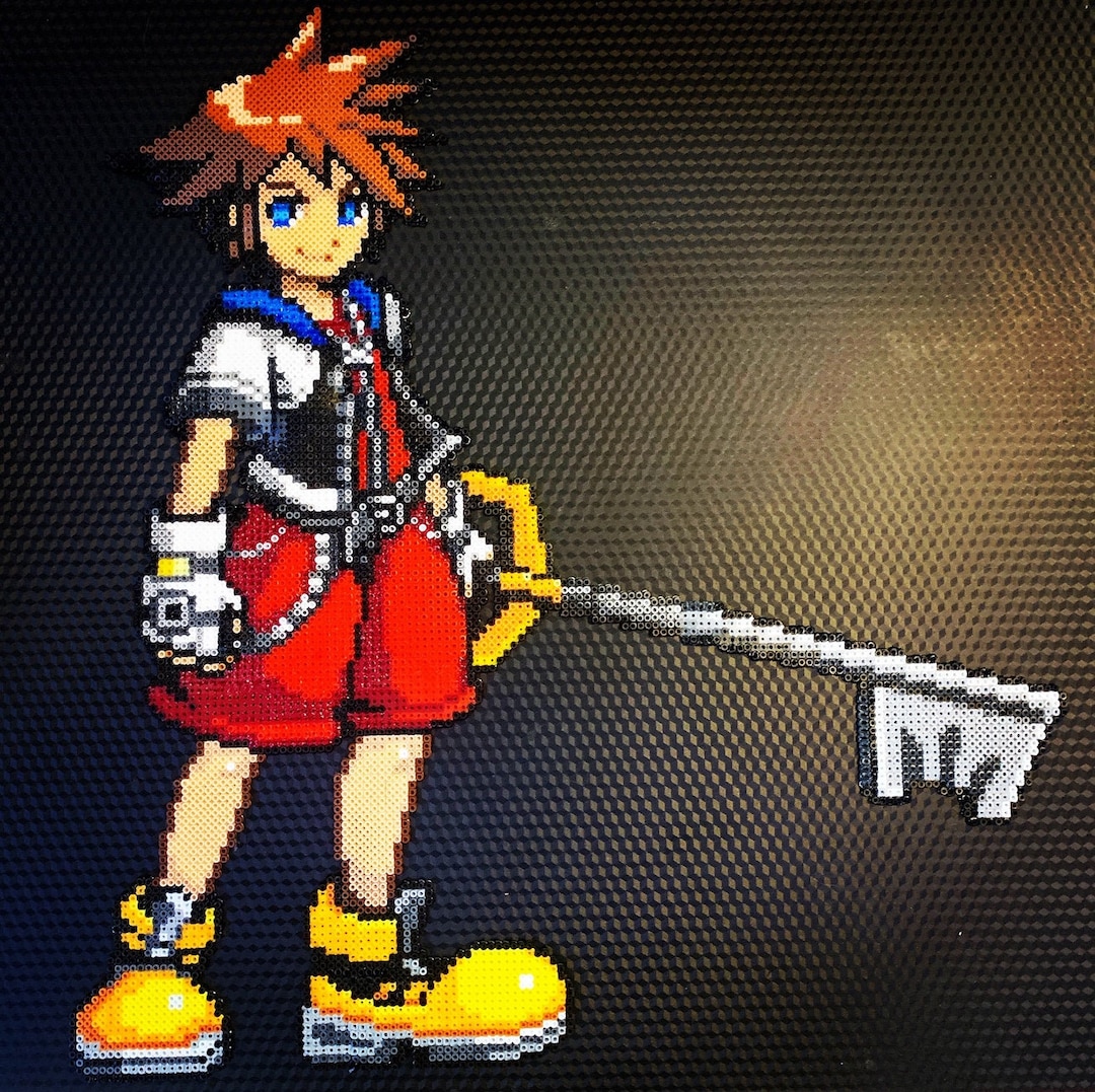 Kingdom Hearts Sora 16 X 16 Hand Crafted Mini Bead Full Size Portrait ...