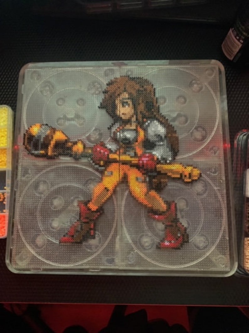 Final Fantasy 9 Hand Crafted 10 X 10 Garnet Fuse Bead Art Piece ...