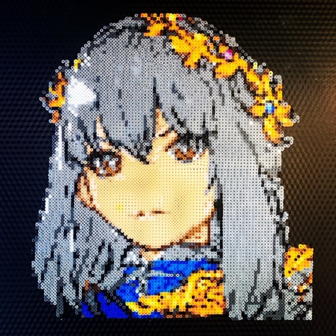 Final Fantasy War of the Visions Hand Crafted 12 X 12 Glaciela Wezette Portrait Fuse Bead Art - Etsy