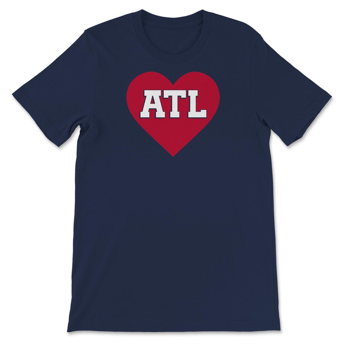Cute I Love Atlanta Heart Atl Baseball Unisex T Shirt Etsy
