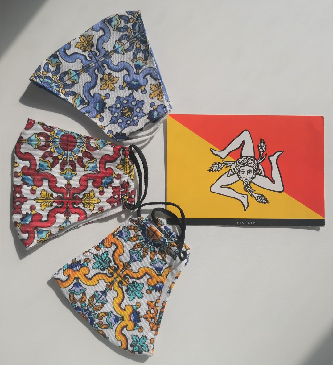 Authentic Sicilian Maiolica Face Mask With Filter Pocket 100% Handmade ...