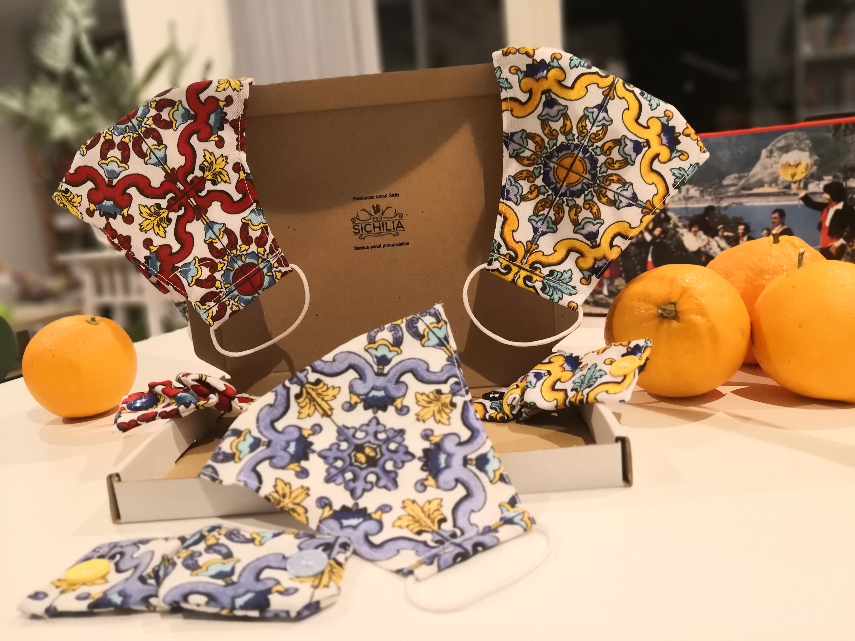 Authentic Sicilian Maiolica Face Mask With Filter Pocket 100% Handmade ...