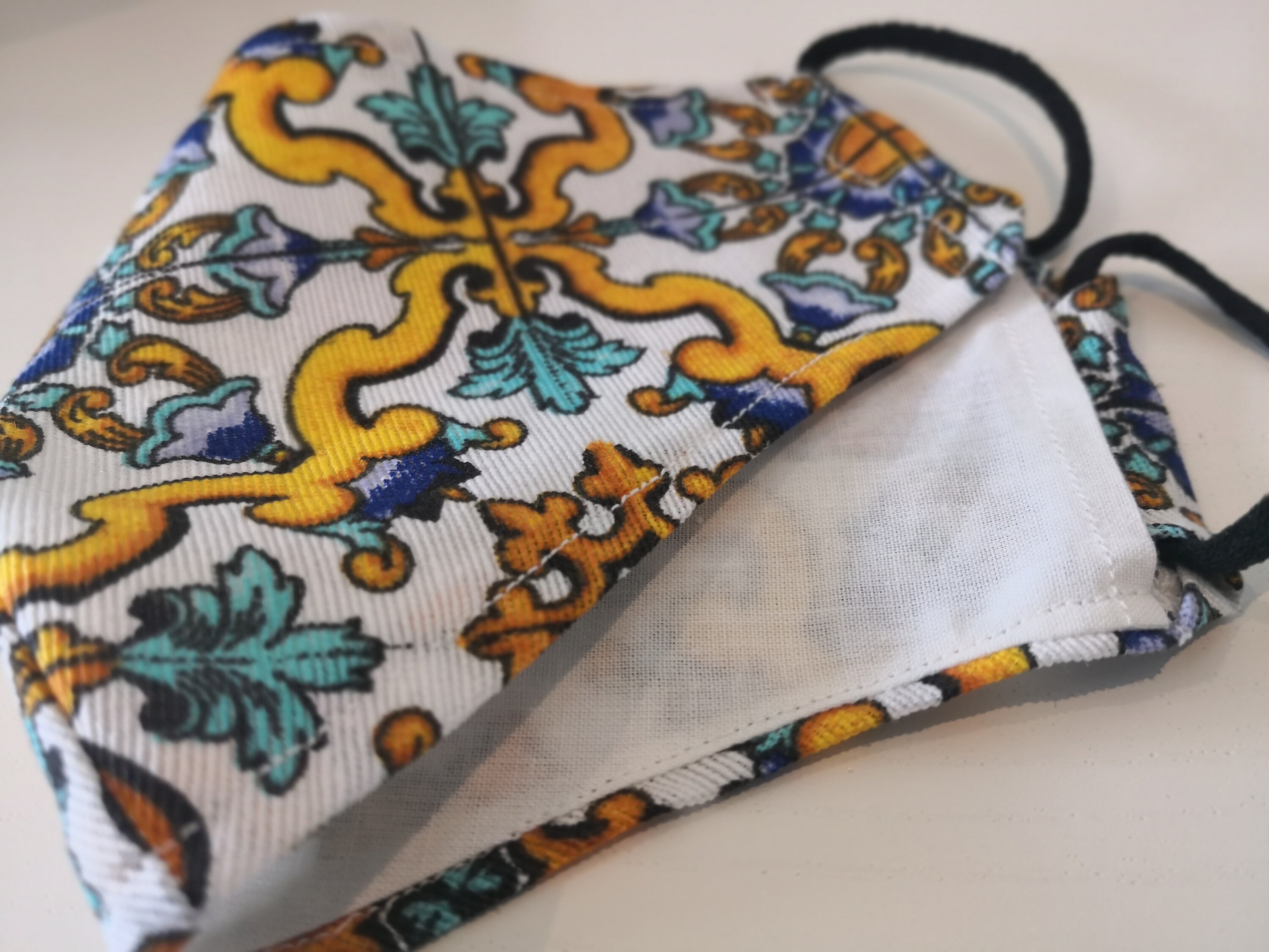 Authentic Sicilian Maiolica Face Mask With Filter Pocket 100% Handmade ...