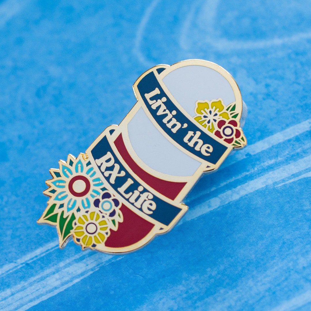 The RX Life Pin - Gold and Red - Etsy