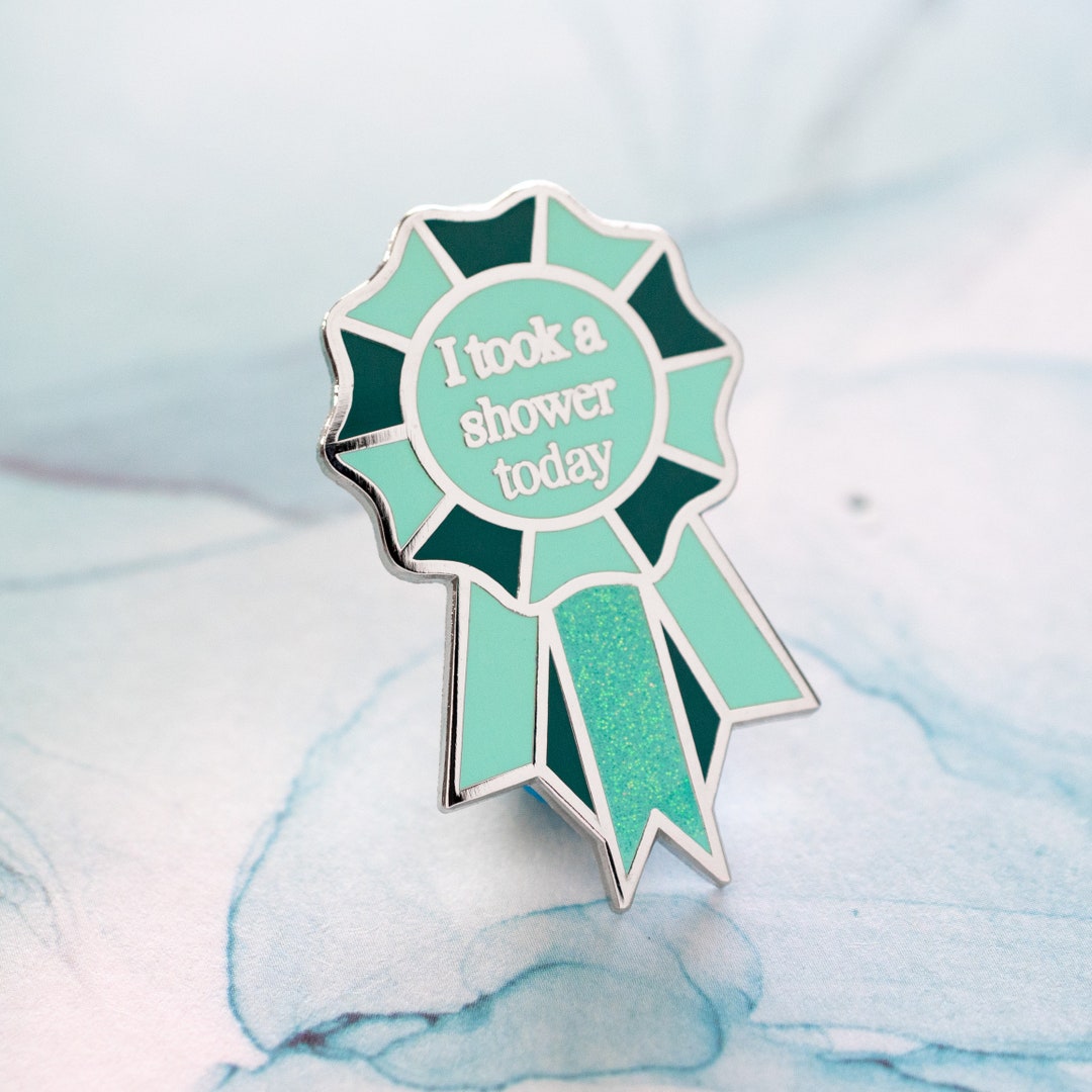 Little Victories - I Took a Shower Ribbon Pin - 2 Colors - Etsy