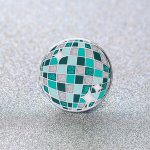 Disco Ball Pin - Enamel Pin With Glitter - Etsy