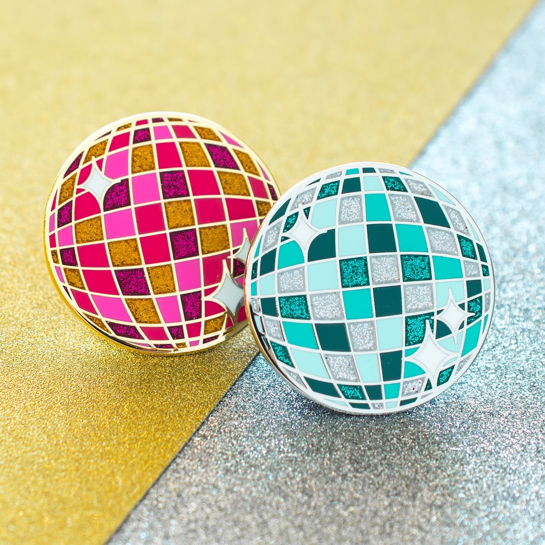 Disco Ball Pin - Enamel Pin With Glitter - Etsy