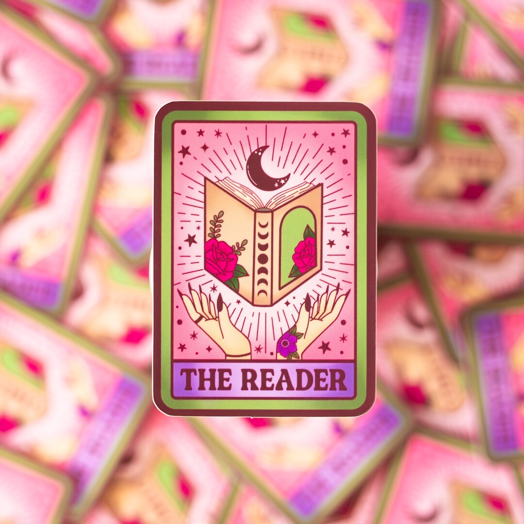 The Reader - Vinyl Sticker - Pink - Etsy