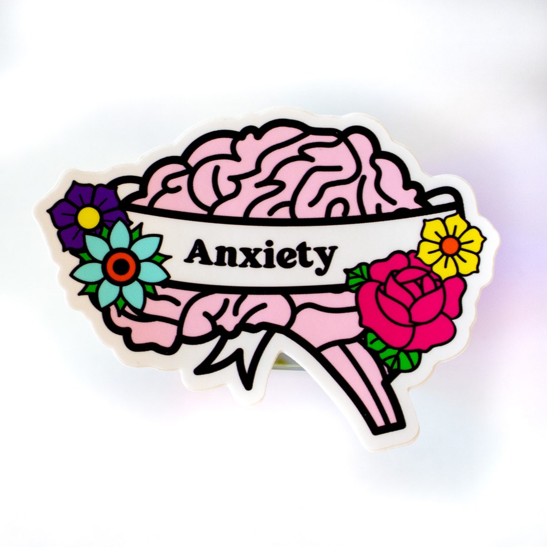 Brain Sticker - Anxiety - Vinyl Sticker 4" - Etsy