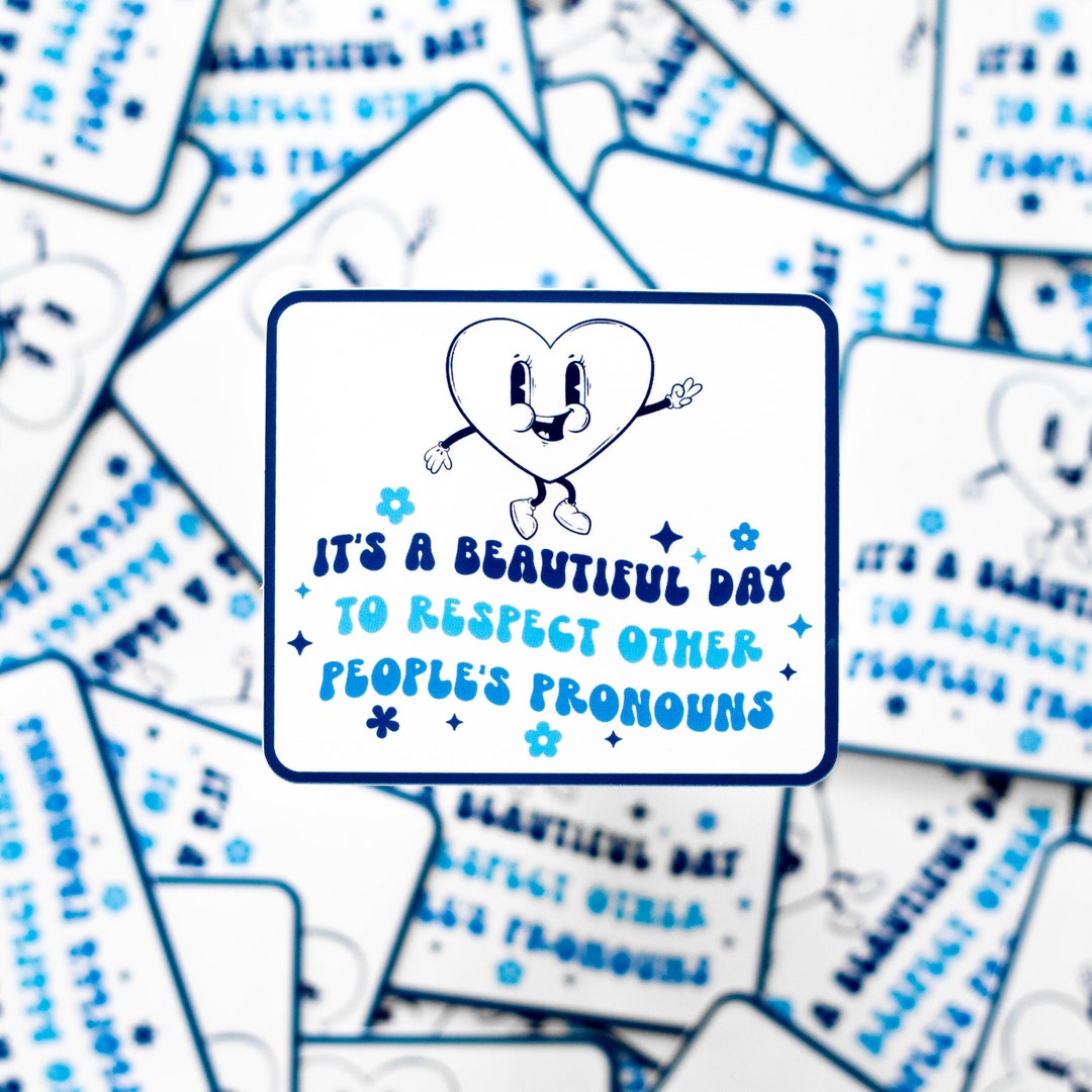Respect Pronouns Sticker - Matte Vinyl Sticker - 3" - Etsy