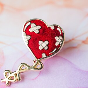 Heart Balloon - Float Away Pin - Red and Gold - Etsy