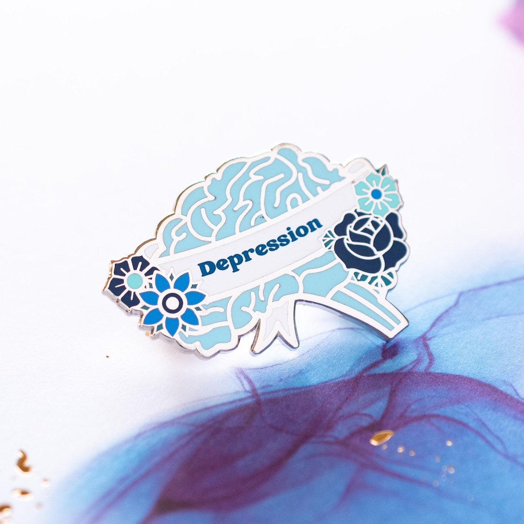 Brain Pin - Depression - Etsy