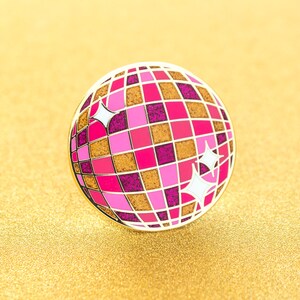 Disco Ball Pin - Enamel Pin With Glitter - Etsy