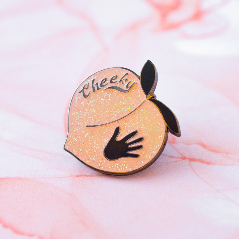 Cheeky Pin Black and Peach - Etsy