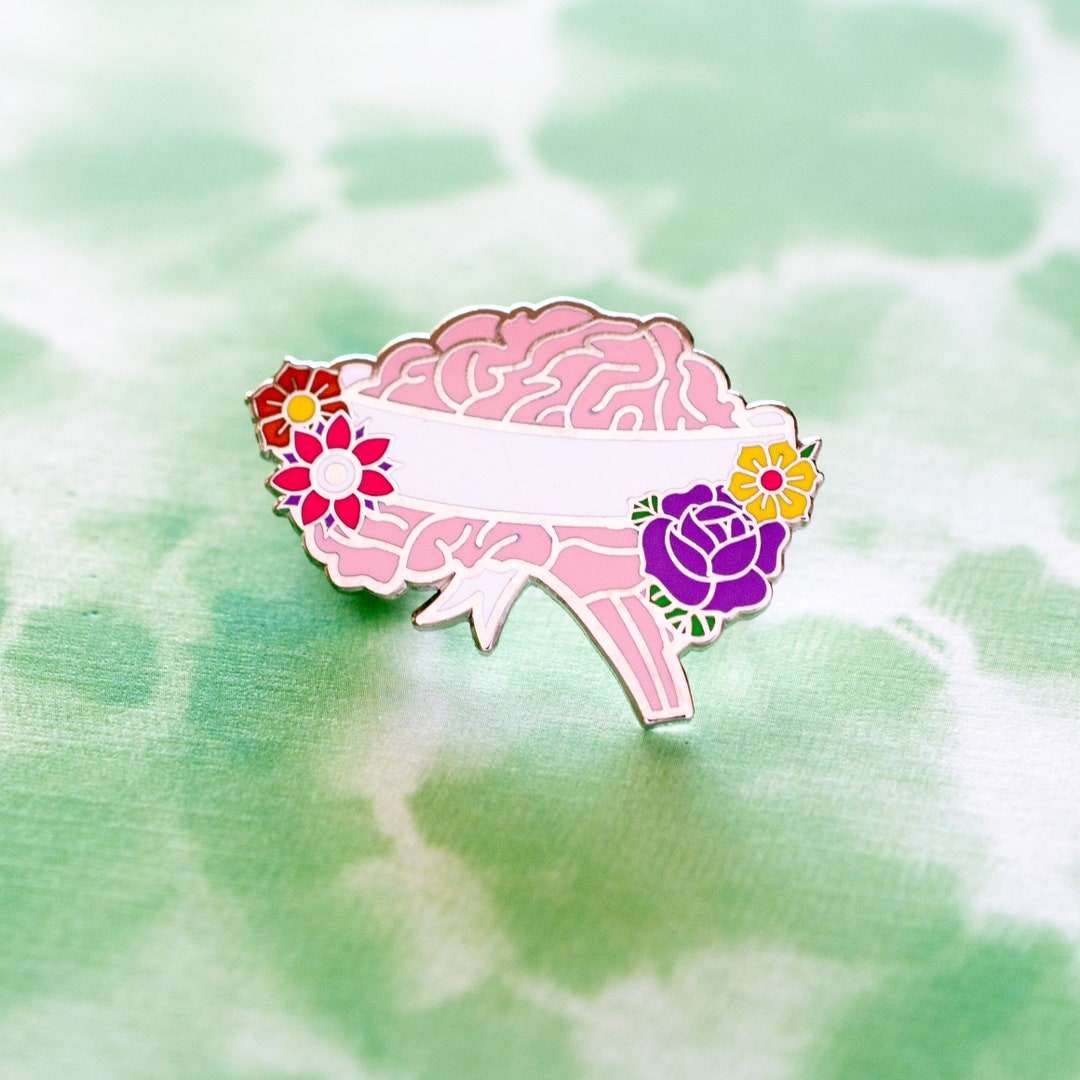 Brain Pin - Blank - Write in Your Own - Etsy