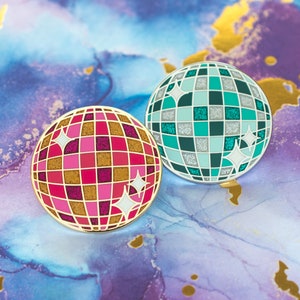Disco Ball Pin - Enamel Pin With Glitter - Etsy