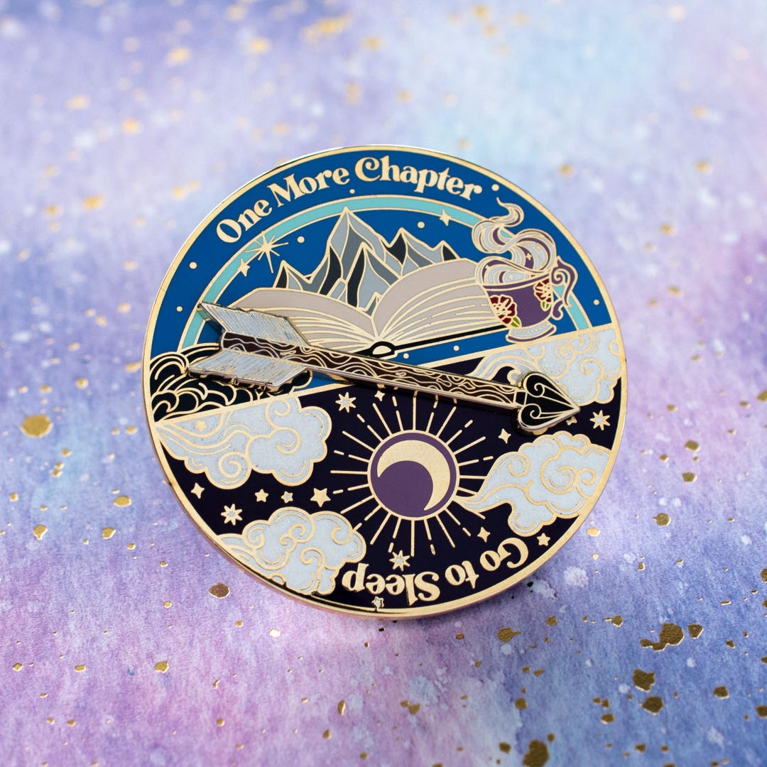 One More Chapter Pin - Spinning Pin - Gold Plated - Etsy