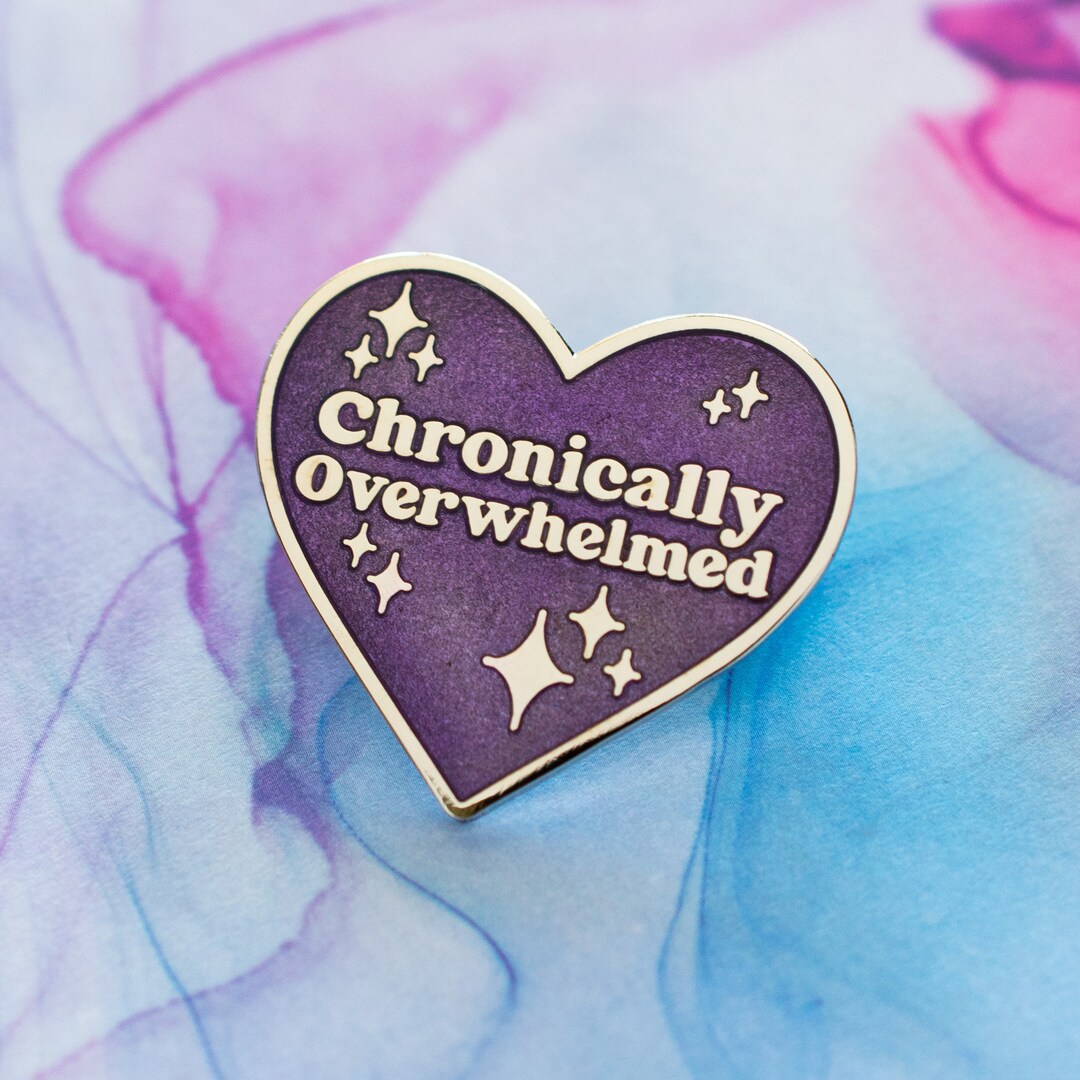 Chronically Overwhelmed Pin Translucent Purple and Silver - Etsy