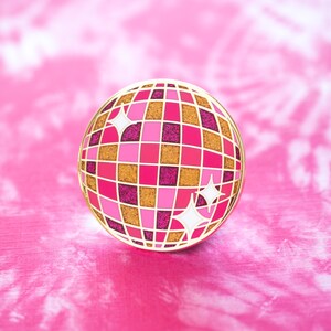 Disco Ball Pin - Enamel Pin With Glitter - Etsy