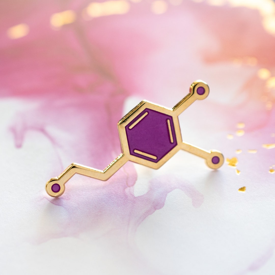 Dopamine Pin - Translucent Purple and Gold - Etsy