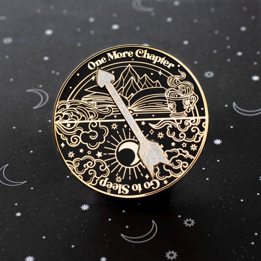 One More Chapter Pin - Spinning Pin - Gold and Black - Etsy