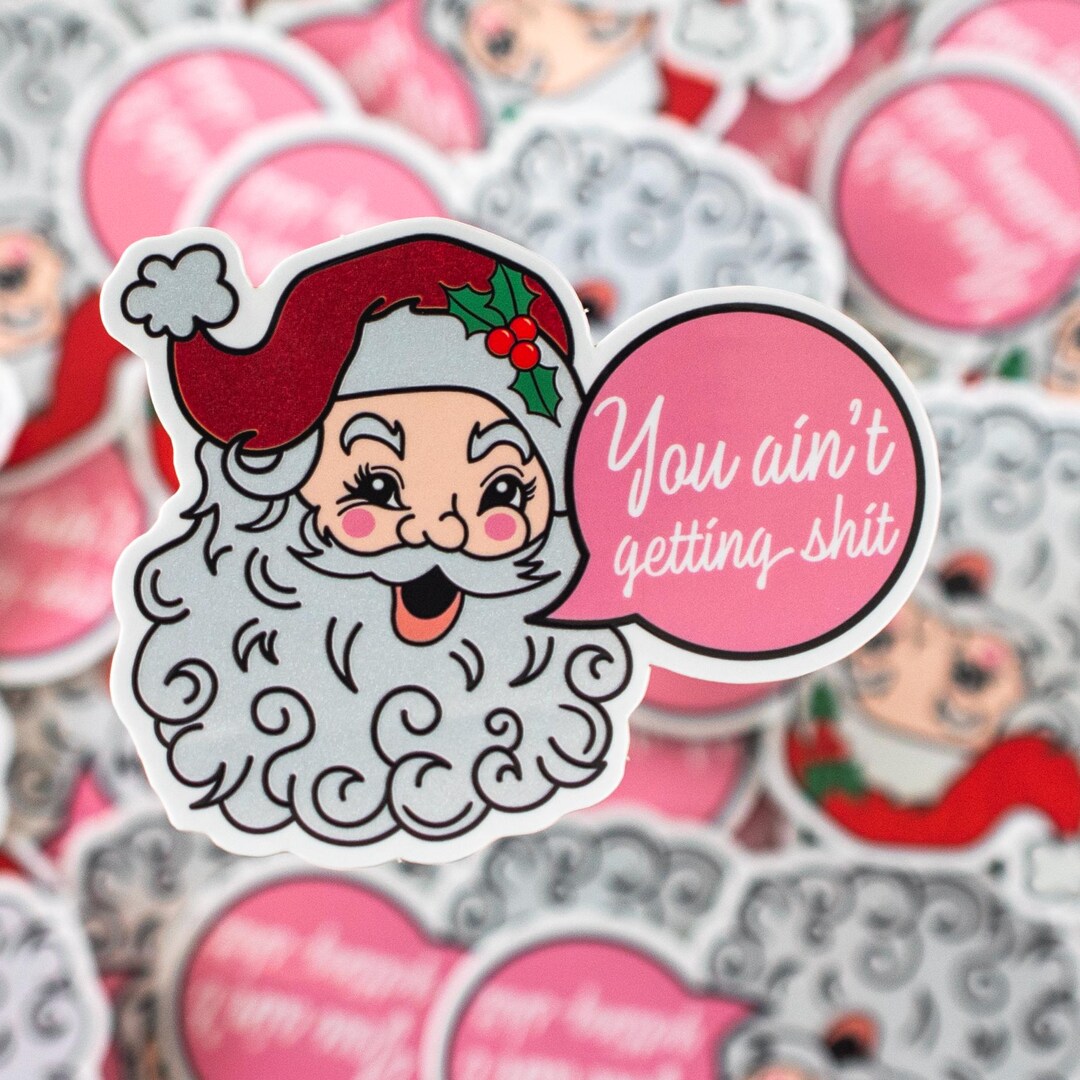 Extra Spicy Santa Sticker - Pixie Glitter Vinyl Sticker - 3" - Etsy