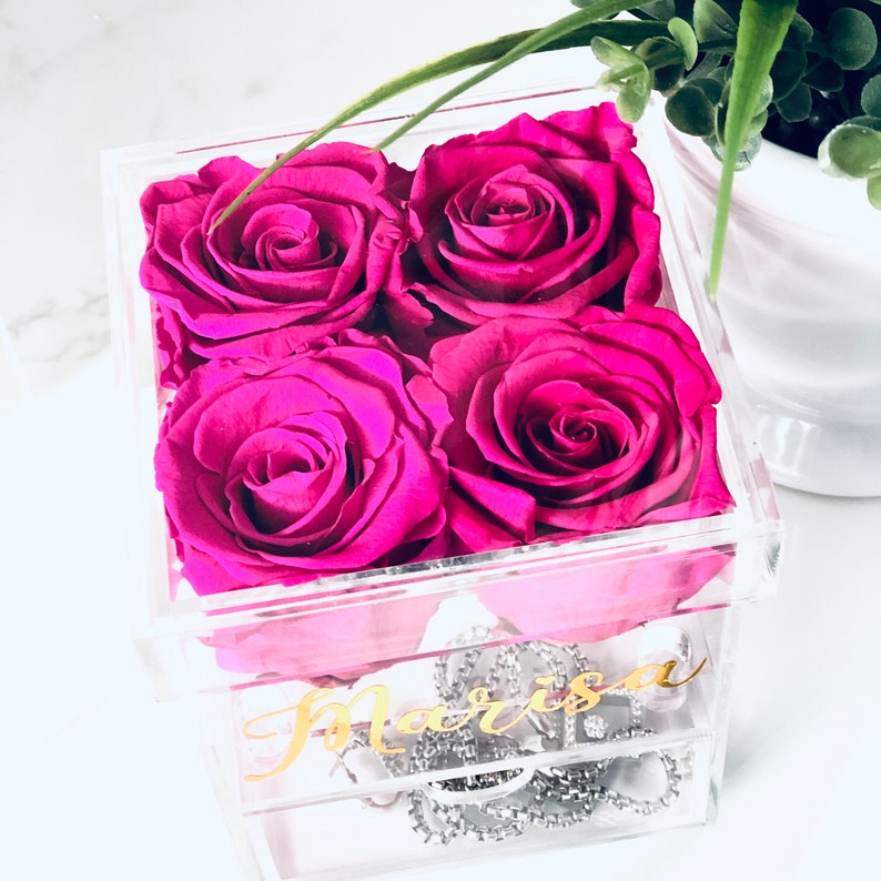 Preserved Roses in a Keepsake Jewelry Box With Real Roses That - Etsy