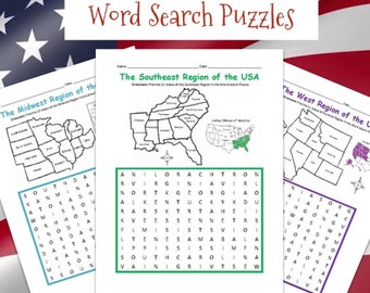 States Word Search - Etsy
