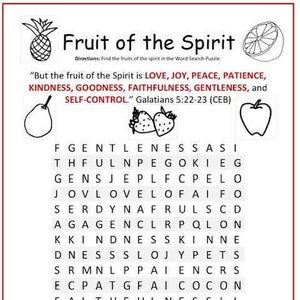Fruit of the Spirit Printable Activity - Etsy