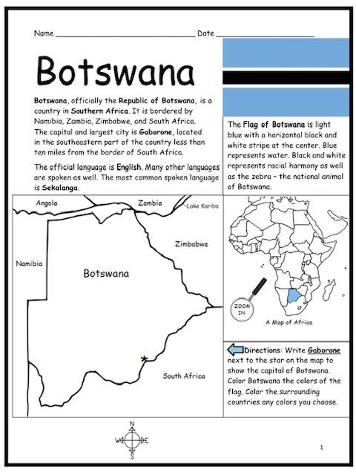 Countries of Africa Printable Worksheets Bundle - Etsy