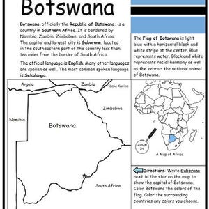 Countries of Africa Printable Worksheets Bundle - Etsy