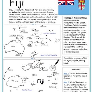 Oceania Countries Printable Worksheets Bundle - Etsy