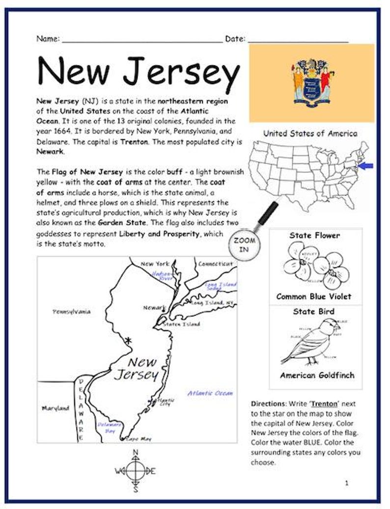 50 States of the USA Printable Worksheets Bundle - Etsy