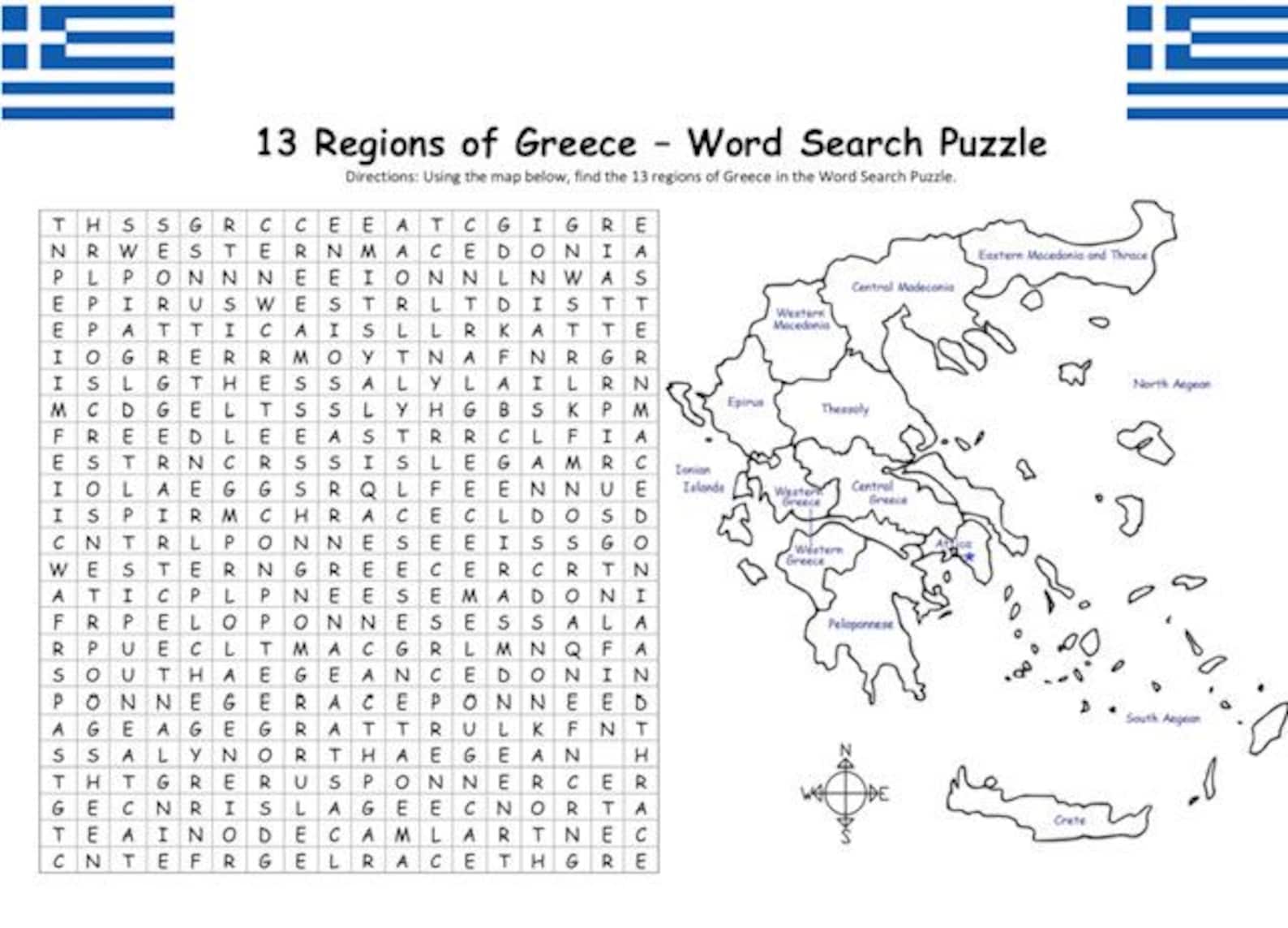 Geography Word Search Puzzles With Maps Printable Bundle - Etsy