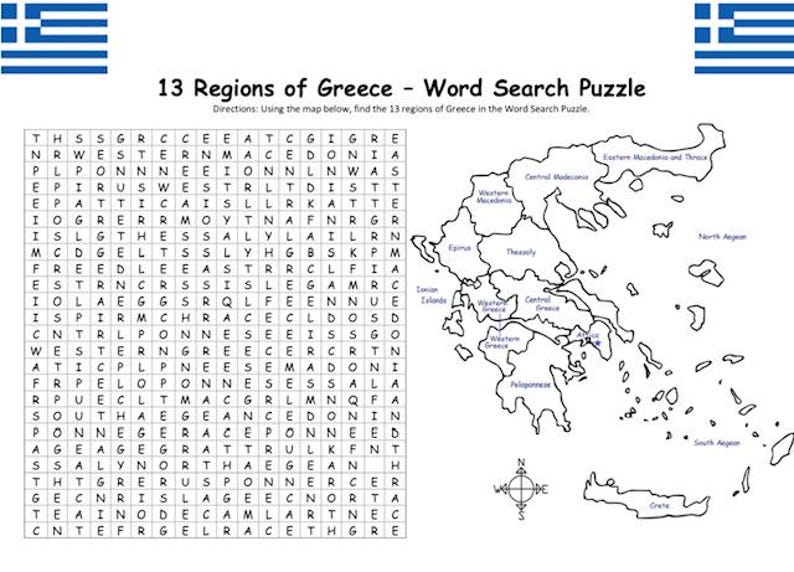 Geography Word Search Puzzles With Maps Printable Bundle - Etsy