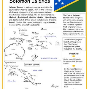 Oceania Countries Printable Worksheets Bundle - Etsy