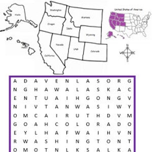 Regions of the United States Printable Map and Word Search Puzzle ...