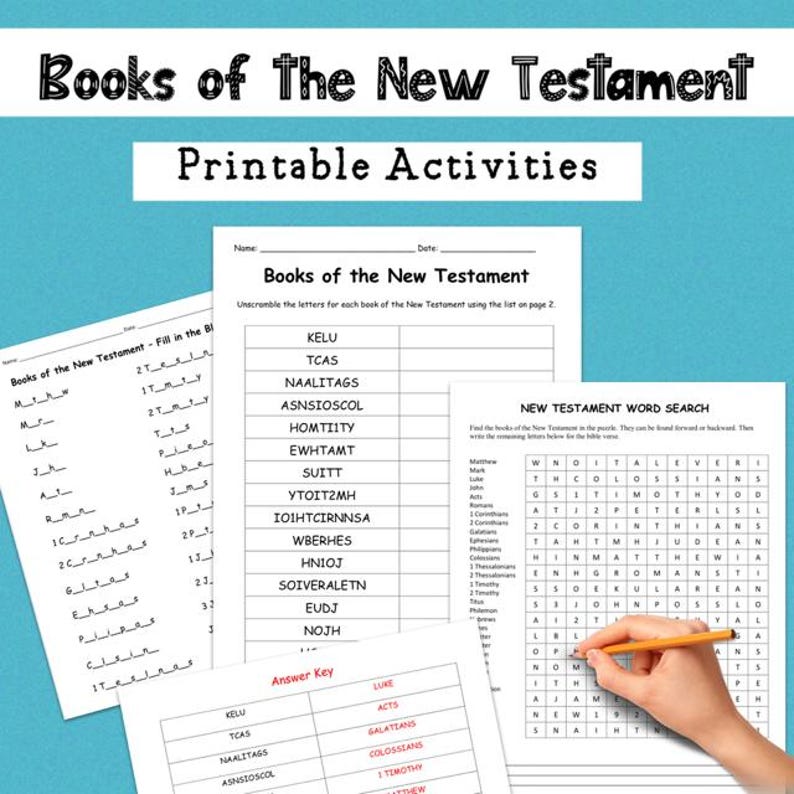 Books of the New Testament Printable Activities Packet - Etsy