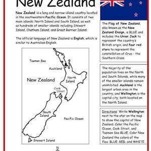 Oceania Countries Printable Worksheets Bundle - Etsy