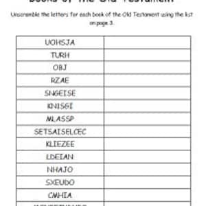 Books of the Bible Printable Activities Packet - Old and New Testament ...