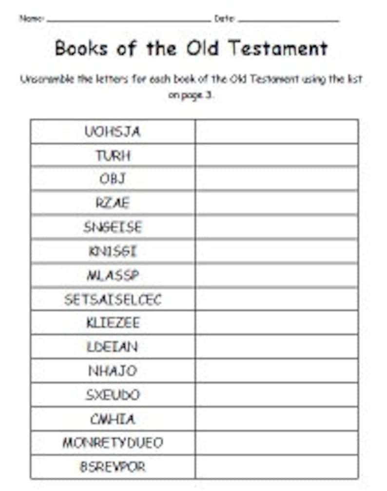 Books of the Bible Printable Activities Packet - Old and New Testament ...