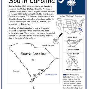 50 States of the USA Printable Worksheets Bundle - Etsy