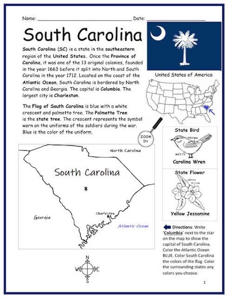 50 States of the USA Printable Worksheets Bundle - Etsy