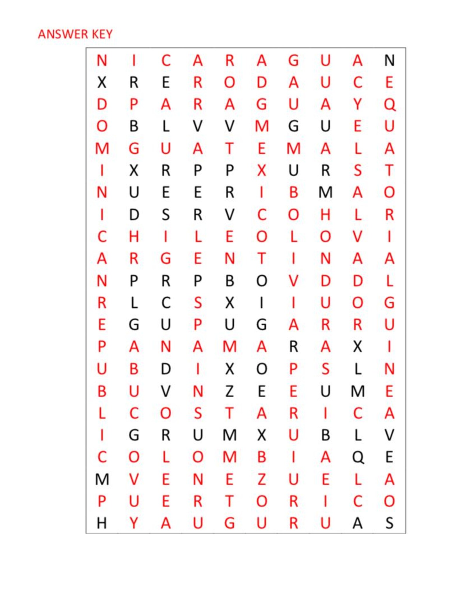 Spanish Speaking Countries Printable Word Search Puzzle - Etsy