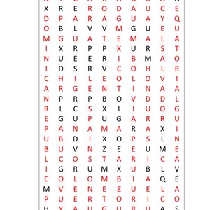 Spanish Speaking Countries Printable Word Search Puzzle - Etsy